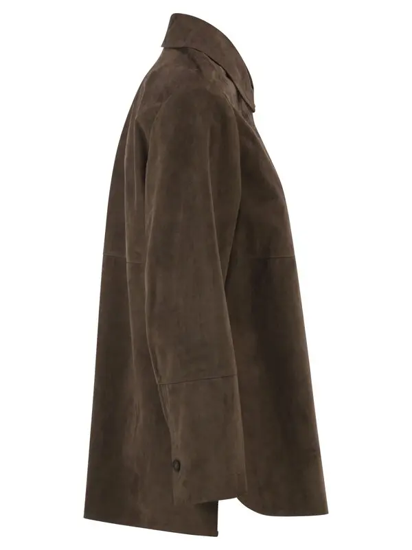 Max Mara Suede Shirt With Silk Lining