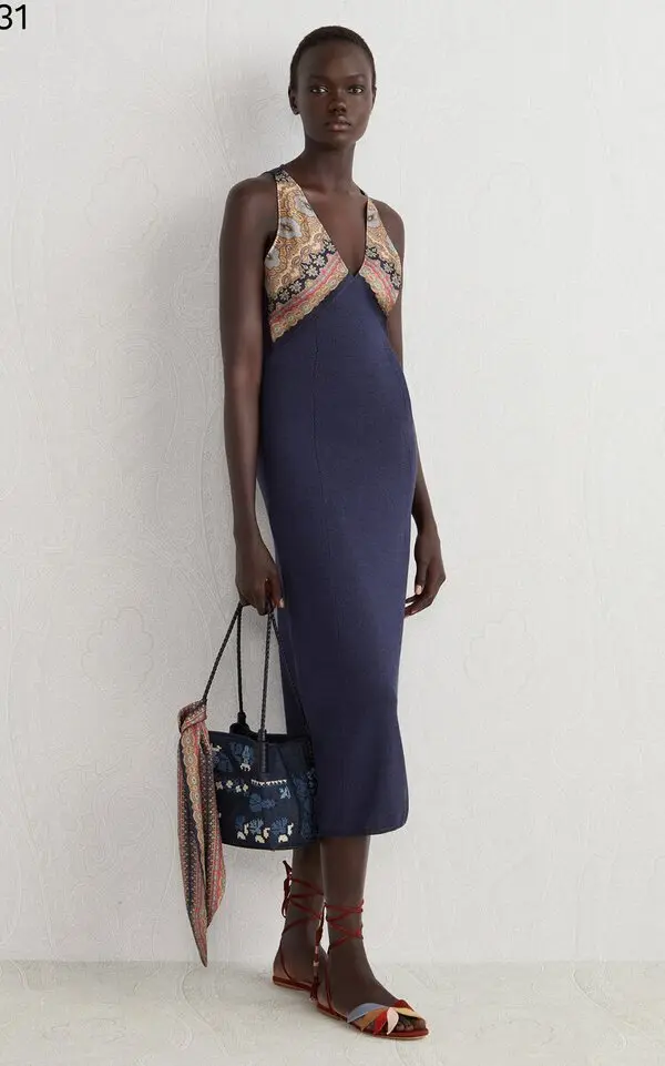Etro Sleeveless Knit Cotton-blend Midi Dress