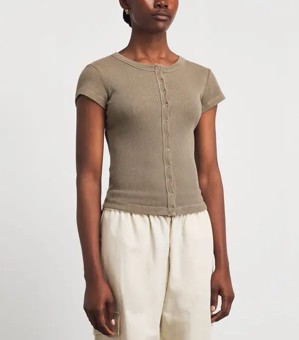 Citizens Of Humanity Short-sleeve Tabby Cardigan - Brown