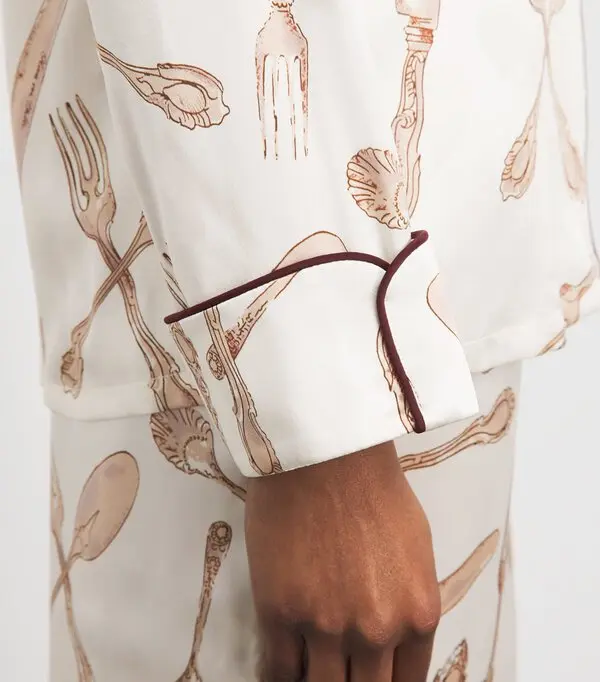 Olivia Von Halle Silk Silverware Lila Sevilla Pyjama Set