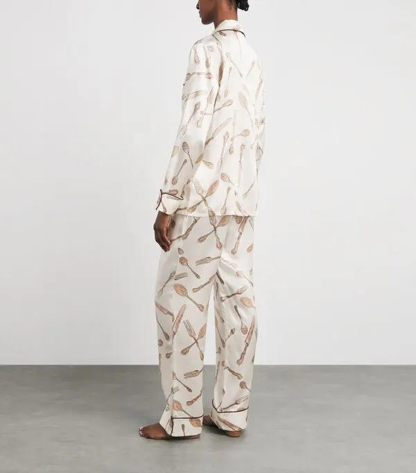 Olivia Von Halle Silk Silverware Lila Sevilla Pyjama Set