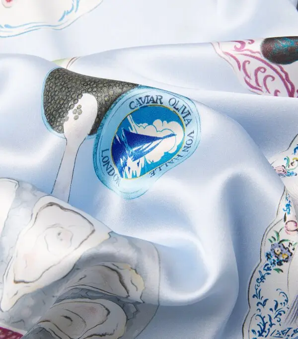 Olivia Von Halle Silk Seafood Lila Pyjama Set