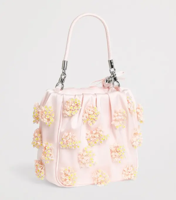 SELF-PORTRAIT Satin Beaded Top-handle Bag