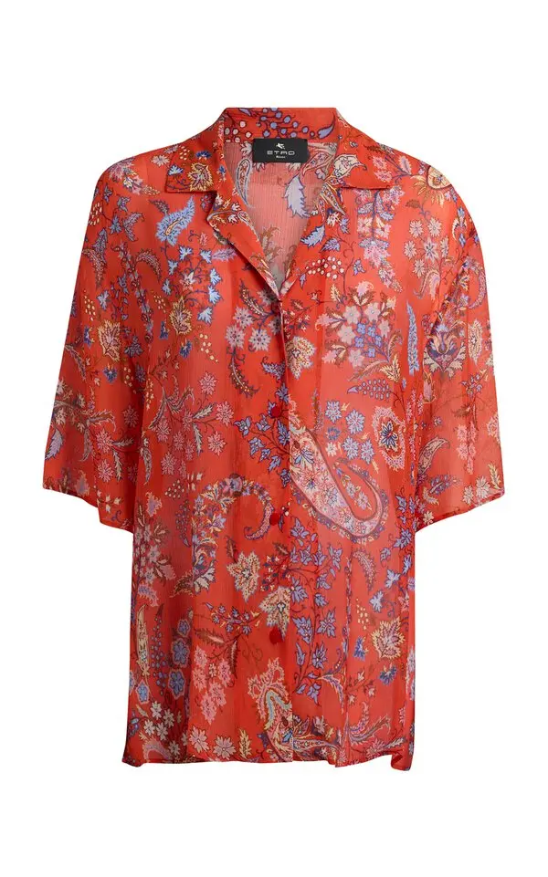 Etro Printed Silk-blend Shirt