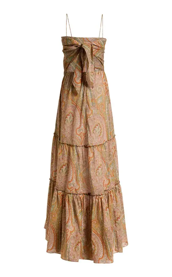 Etro Gathered Cotton Maxi Dress