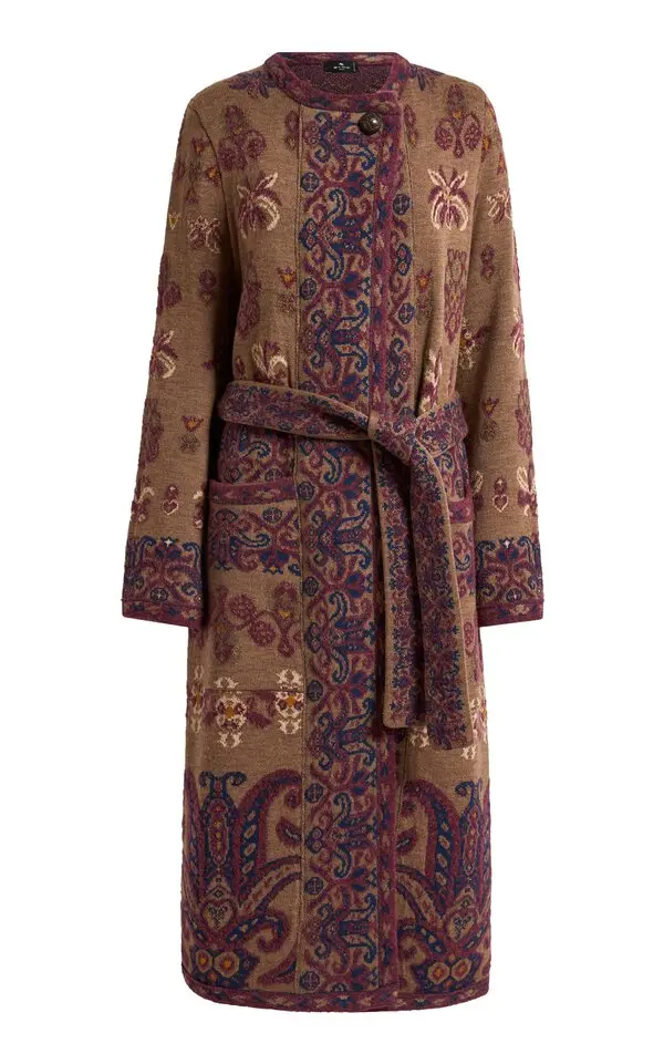 Etro Patterned Belted Coat