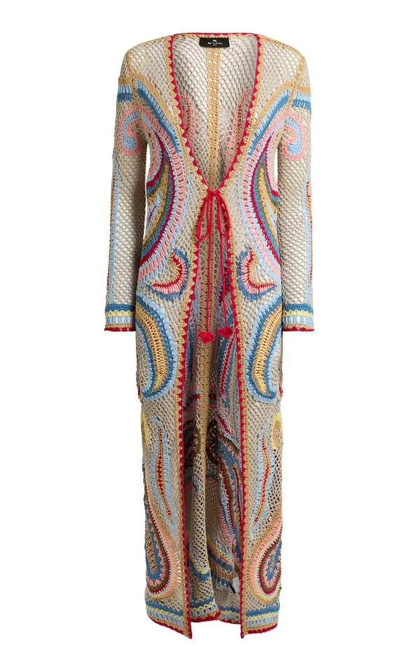 Etro Tie-front Knit Cotton Cardigan