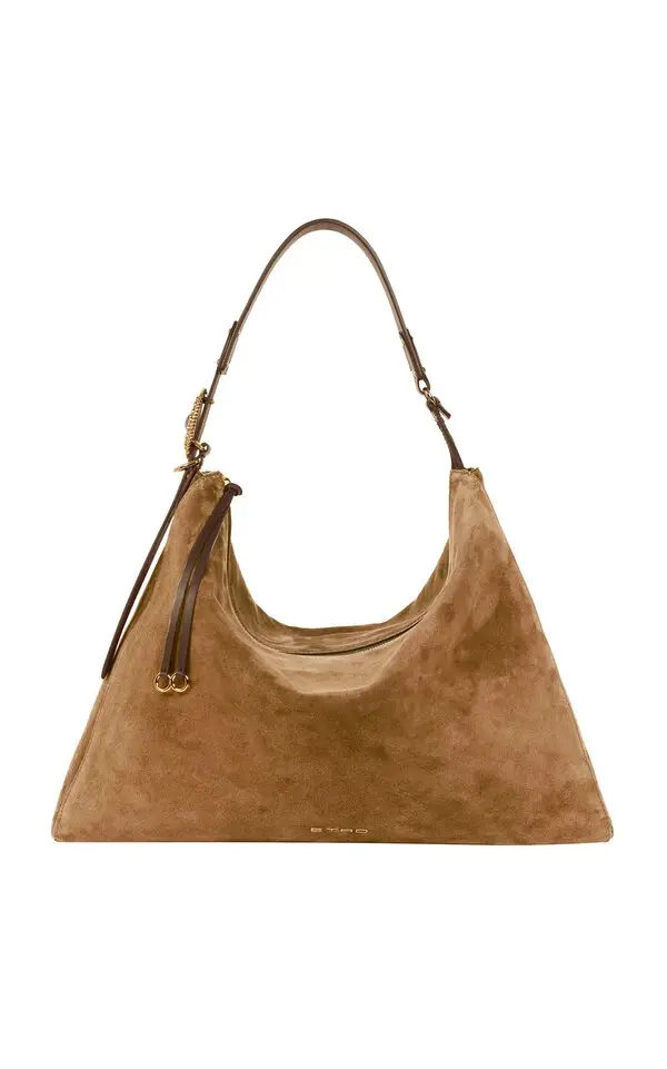 Etro Large Suede Hobo Shoulder Bag