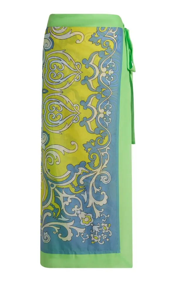 Etro Printed Cotton-voile Pareo Midi Skirt