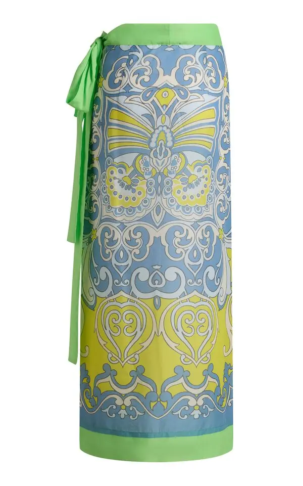 Etro Printed Cotton-voile Pareo Midi Skirt