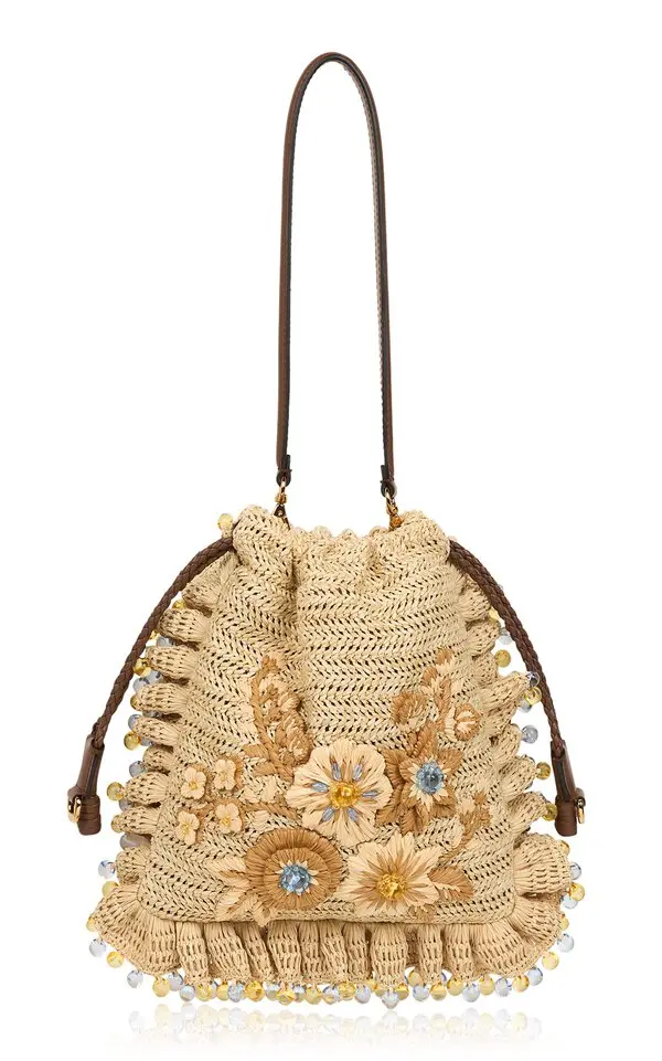 Etro Small Raffia Kalispera Shoulder Bag