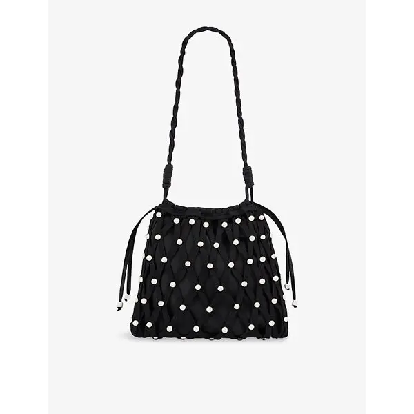 Sandro Diamante-embellished Drawstring Crochet Bag