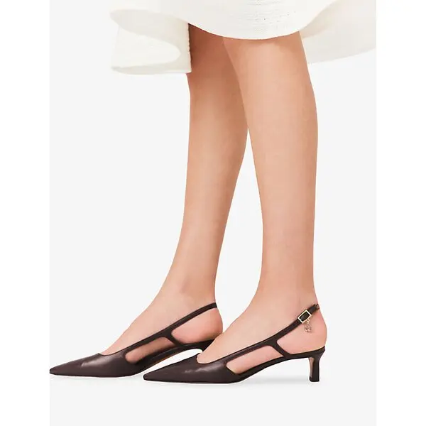 Maje Clover-charm Leather Slingbacks