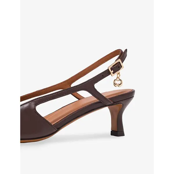 Maje Clover-charm Leather Slingbacks