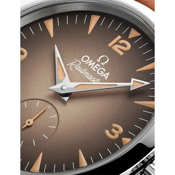 Omega Seamaster Railmaster Stainless Steel Automatic Watch With Leather Strap
