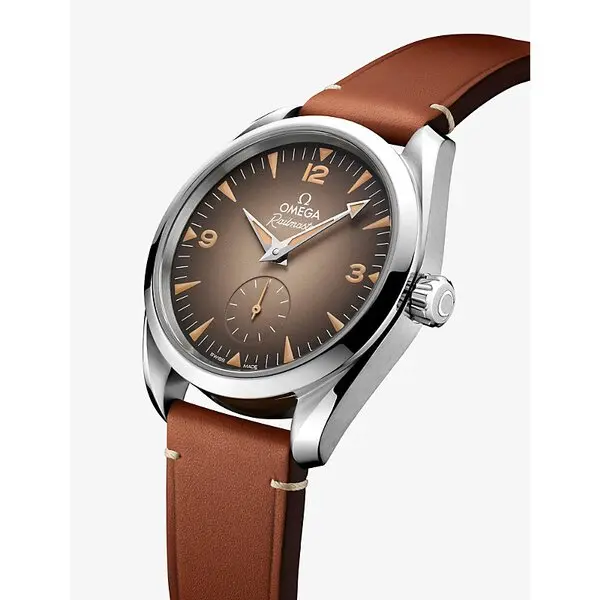 Omega Seamaster Railmaster Stainless Steel Automatic Watch With Leather Strap