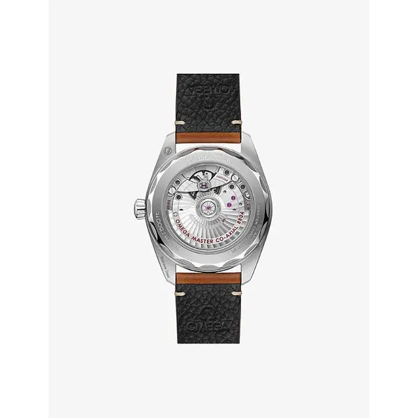 Omega Seamaster Railmaster Stainless Steel Automatic Watch With Leather Strap