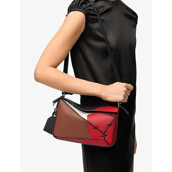 Loewe Small Lion Intarsio Puzzle Leather Handbag