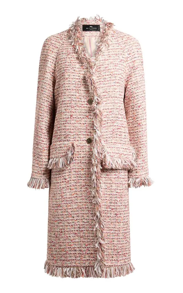 Etro Fringed Tweed Coat