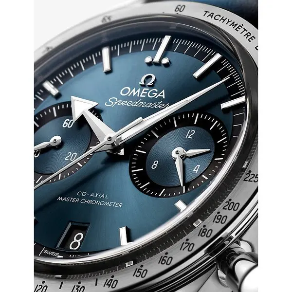 Omega Speedmaster Stainless-steel And Leather Manual Watch - Blue
