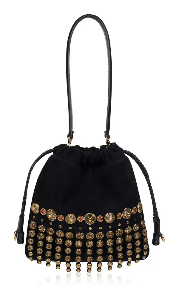 Etro Small Kalispera Shoulder Bag With Fringes And Studs