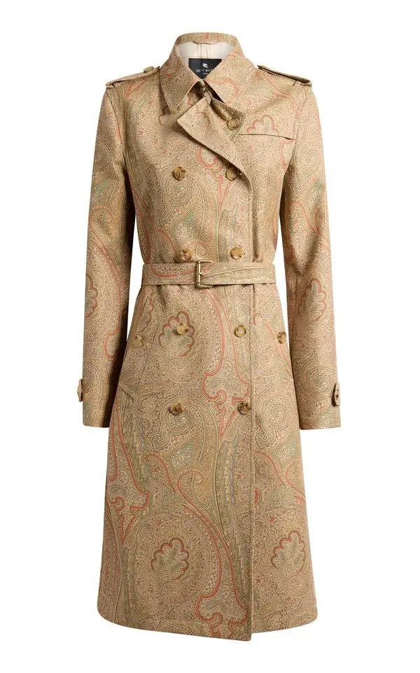 Etro Patterned Cotton-blend Trench Coat