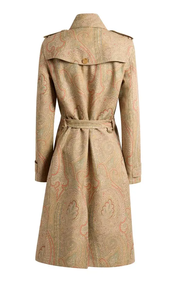 Etro Patterned Cotton-blend Trench Coat