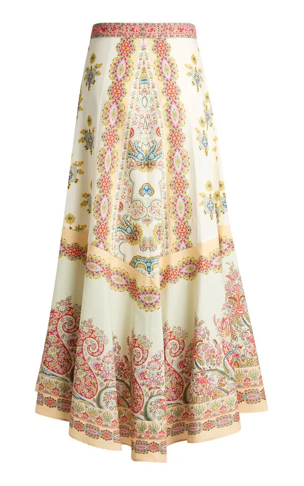 Etro Printed Cotton Midi Skirt