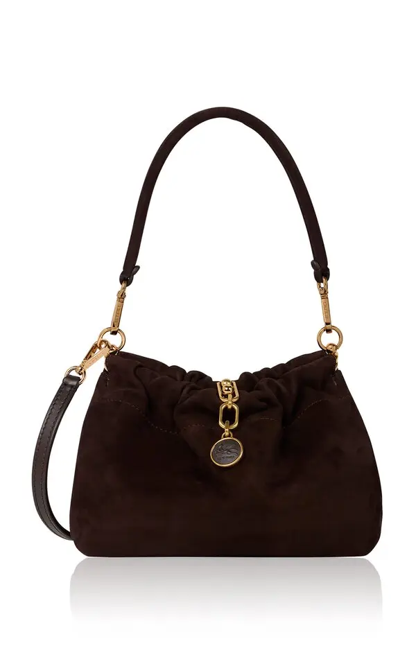 Etro Small Vela Blossom Suede Shoulder Bag