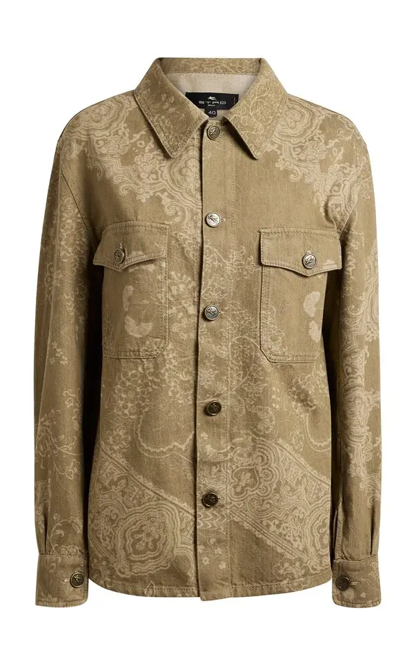 Etro Printed Cotton-denim Shirt