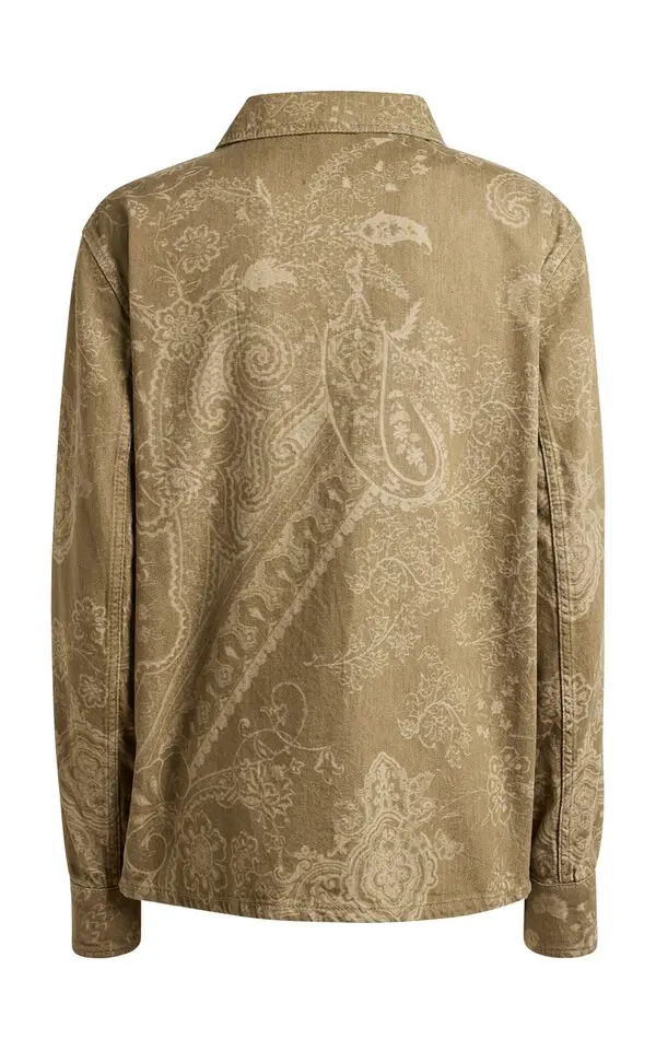Etro Printed Cotton-denim Shirt