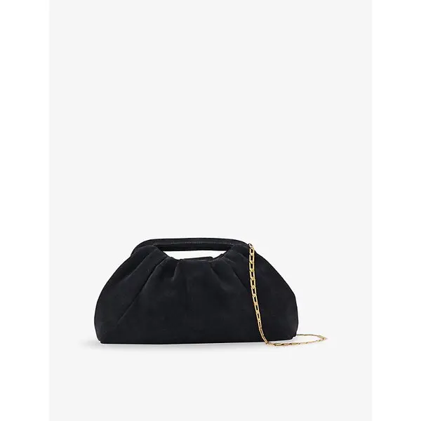 REISS June Suede Clutch Bag