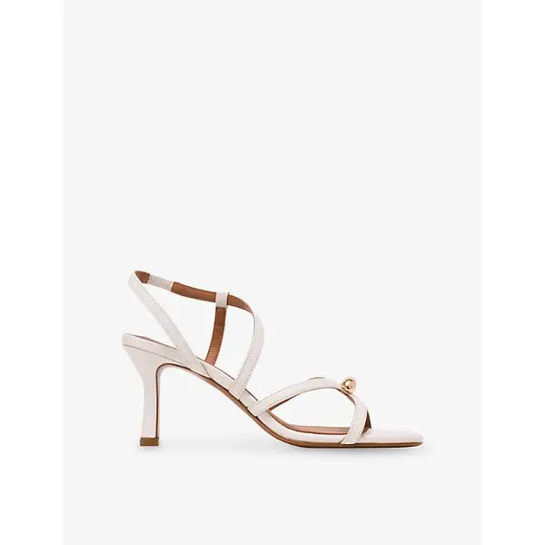 Maje Bean-embellished Leather Heeled Sandals