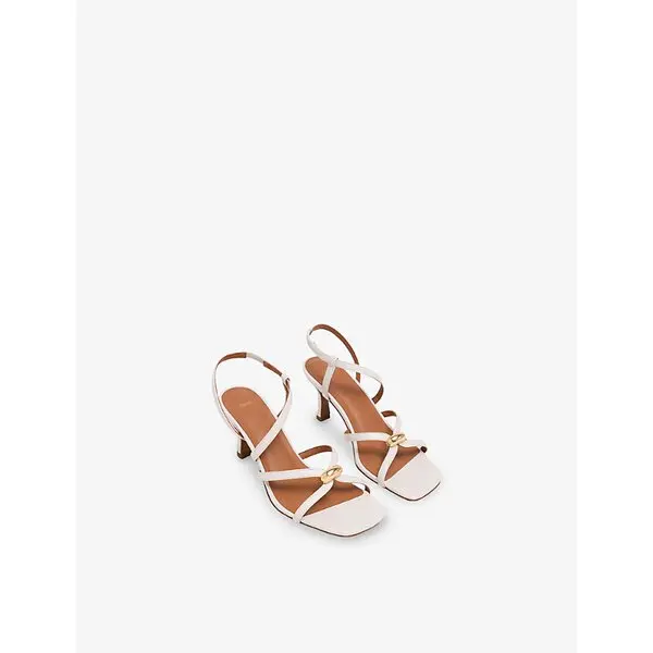 Maje Bean-embellished Leather Heeled Sandals