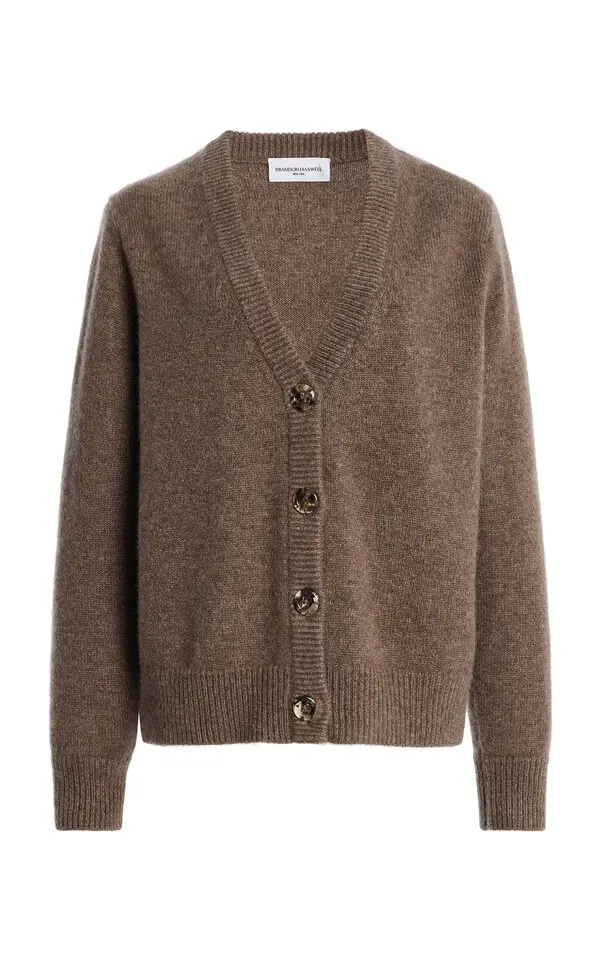 Brandon Maxwell Tate V-neck Cashmere-silk Cardigan - Brown