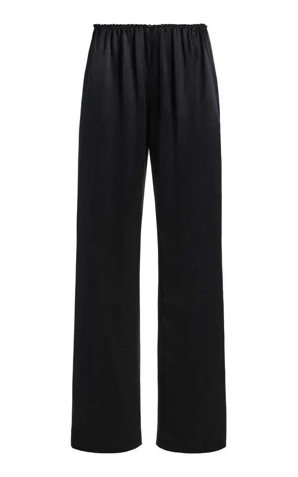 Brandon Maxwell Cress Cropped Silk Pants
