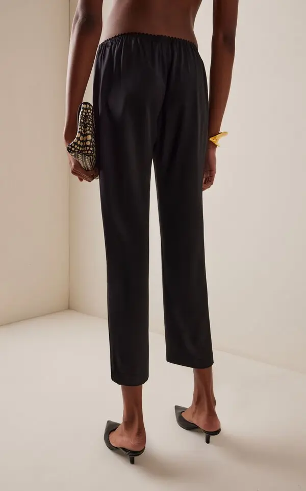 Brandon Maxwell Cress Cropped Silk Pants