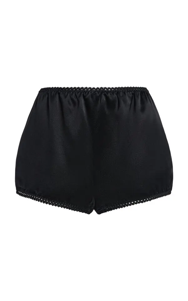 Brandon Maxwell Stella Silk Mini Shorts - Black