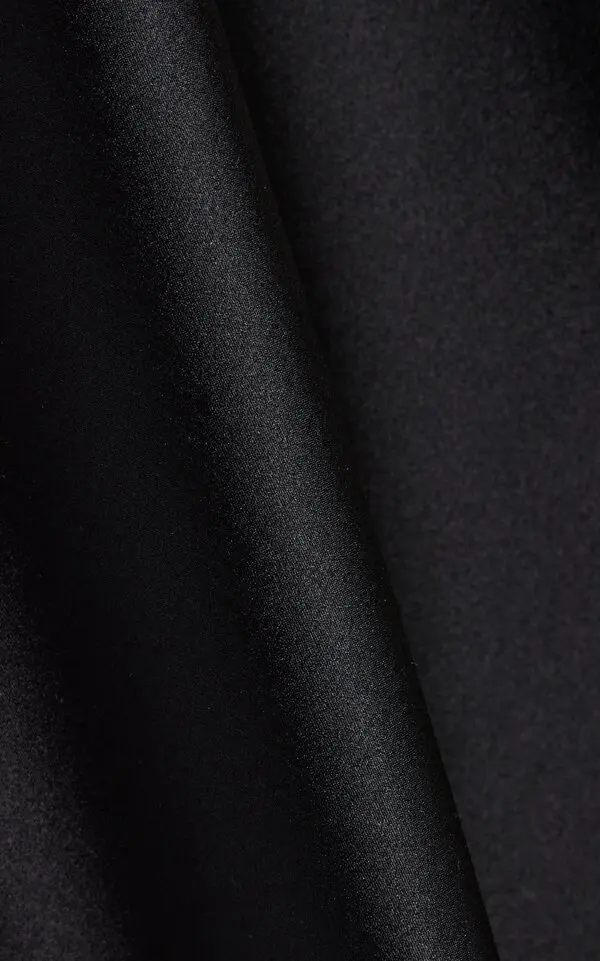 Brandon Maxwell Pippa Ripple Hem Silk Stretch Charmeuse Top - Black