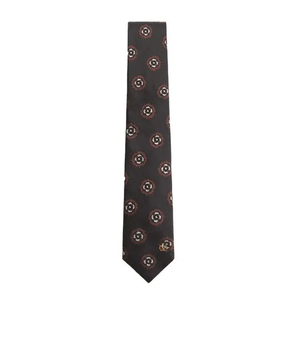 Valentino Garavani Valentie Silk Jacquard Tie With Geometric Pattern