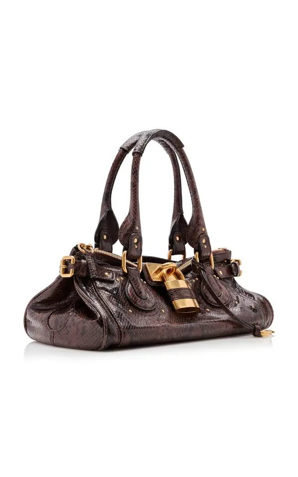 Chloé Paddington Python-embossed Leather Shoulder Bag
