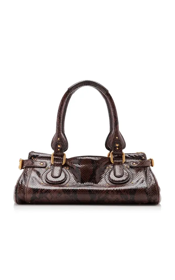 Chloé Paddington Python-embossed Leather Shoulder Bag