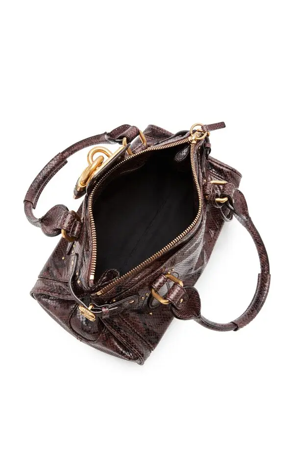 Chloé Paddington Python-embossed Leather Shoulder Bag