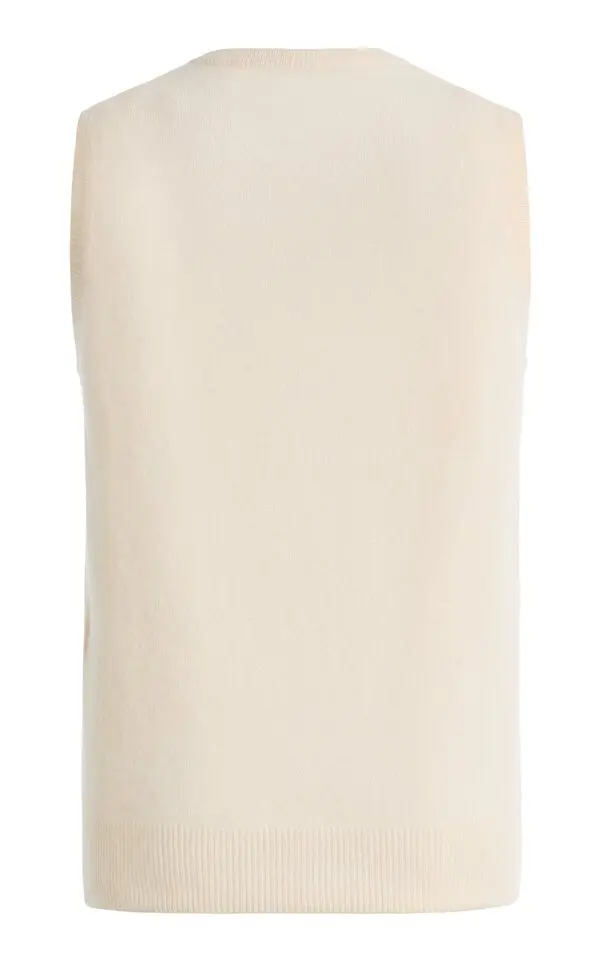 Brandon Maxwell Blythe Knit Cashmere-silk Tank Top - Ivory