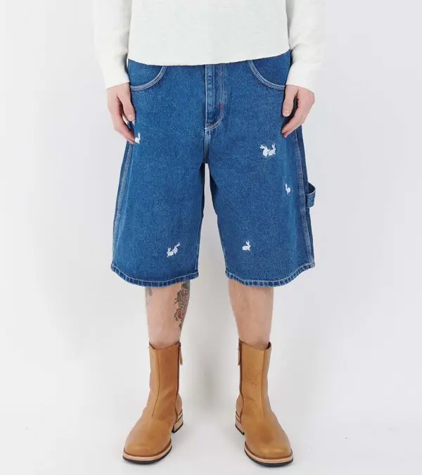 CARNE BOLLENTE Embroidered Denim Shorts