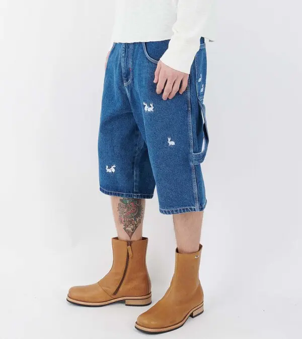 CARNE BOLLENTE Embroidered Denim Shorts