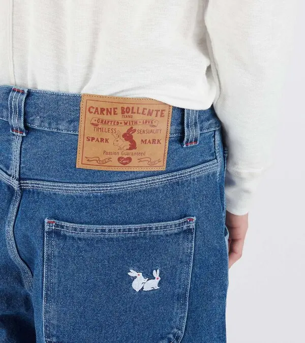 CARNE BOLLENTE Embroidered Denim Shorts