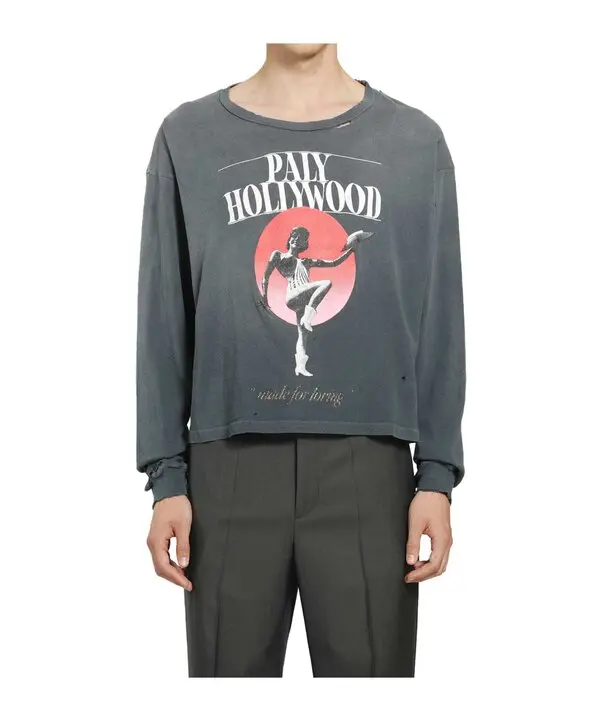 PALY HOLLYWOOD Crew Neck Long-sleeved T-shirt - Gray