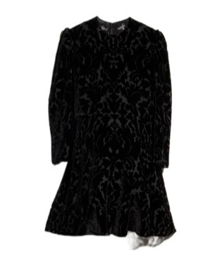 Gucci Devoré-pattern Mini Dress With Puff Sleeves - Black