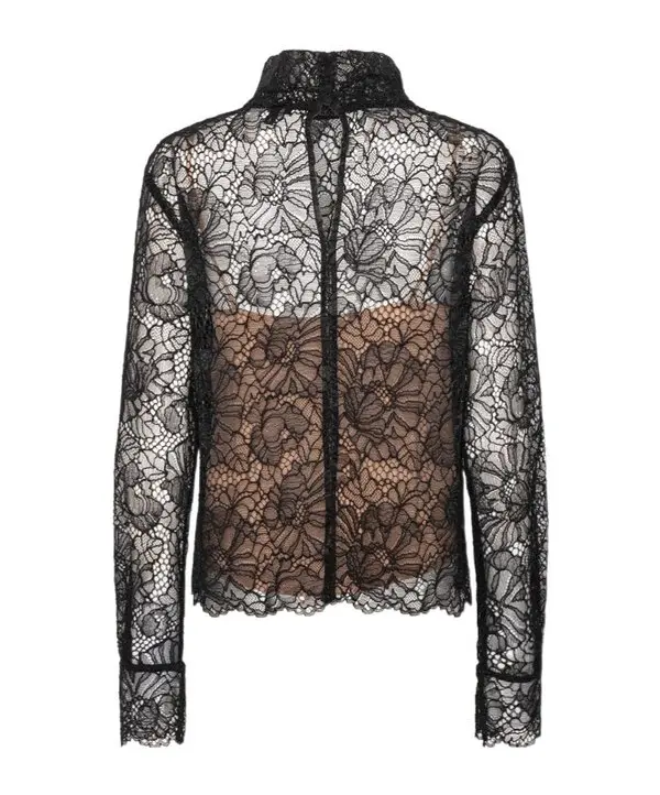 ROTATE BY BIRGER CHRISTENSEN Lace High Collar Midi Dress